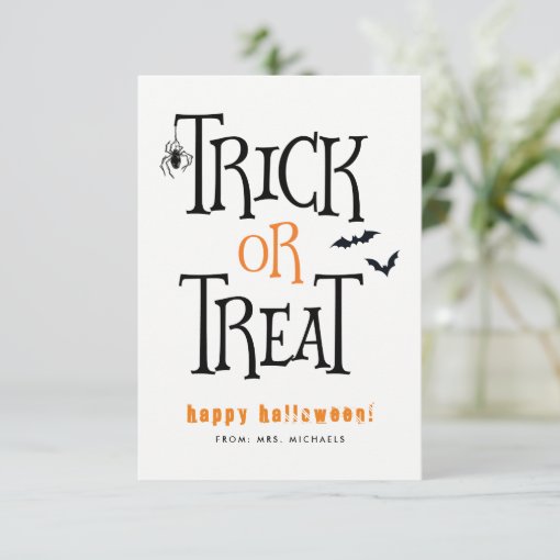 Trick or Treat Halloween Cards | Zazzle