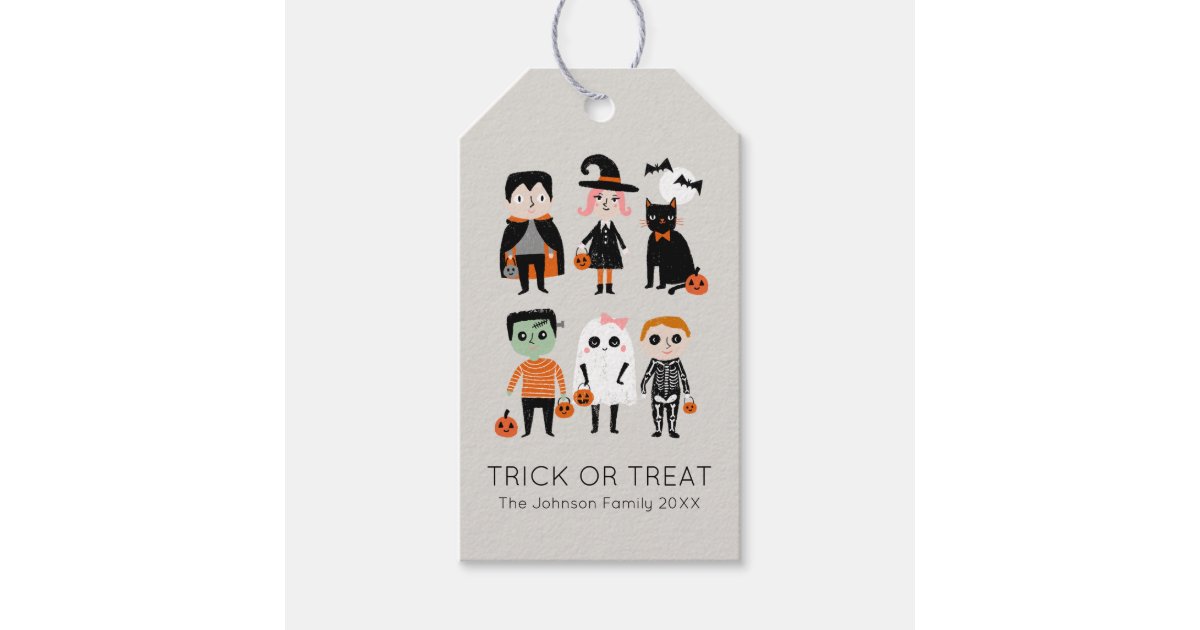 Trick or Treat halloween Gift Tags | Zazzle