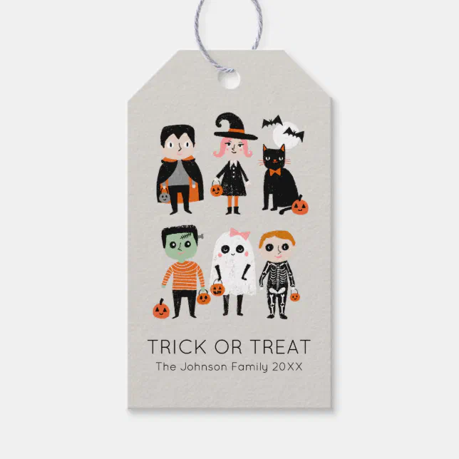 Trick or Treat halloween Gift Tags | Zazzle