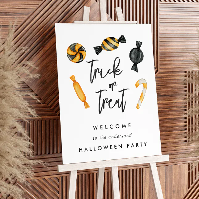 Trick or Treat Halloween Party Welcome Sign | Zazzle