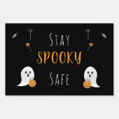 Trick Or Treat Happy Halloween Ghost Spooky Sign | Zazzle