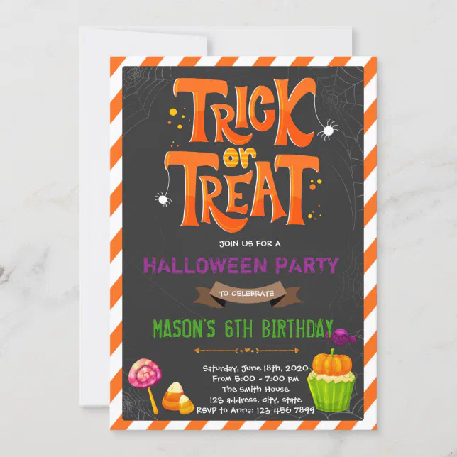 Trick or treat party invitation | Zazzle