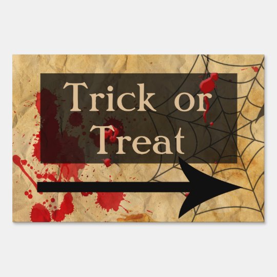 Trick or Treat Sign with Arrow | Zazzle.com