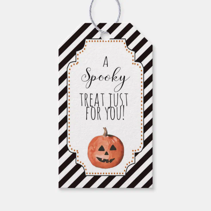 trick or treat spooky treat halloween party favor gift tags | Zazzle