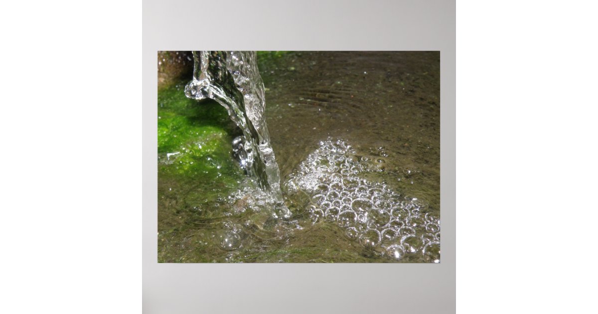 Trickling Waterfall Bubbling Water Print | Zazzle
