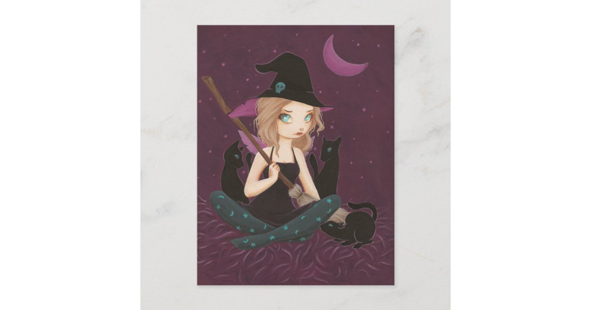 Tricksters - fairy goth witch postcard | Zazzle