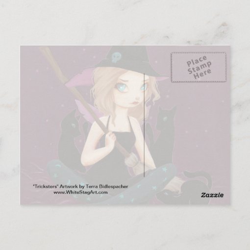 Tricksters - fairy goth witch postcard | Zazzle