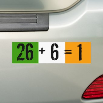 Tricolor, 26 + 6 = 1 bumper sticker | Zazzle