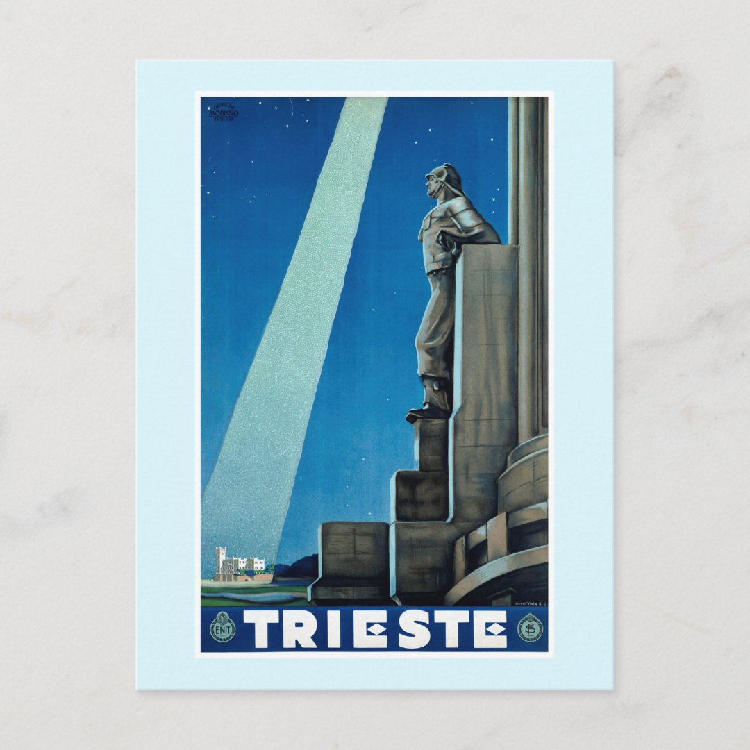 Trieste Italy Vintage Travel Poster Postcard | Zazzle