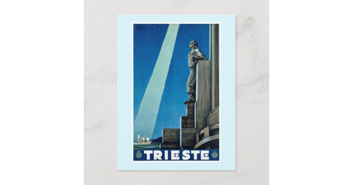 Trieste Italy Vintage Travel Poster Postcard | Zazzle