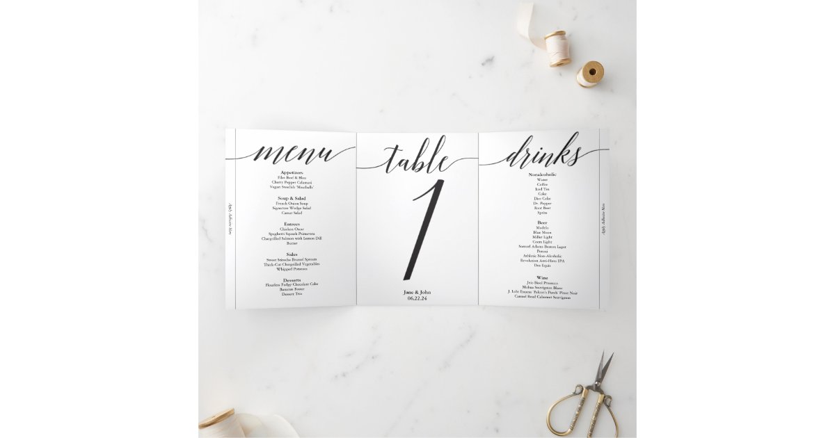 Trifold Table Number | Zazzle