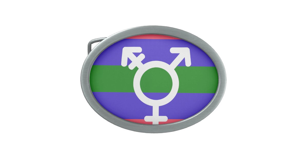 TRIGENDER FLAG AND SYMBOL BELT BUCKLE | Zazzle