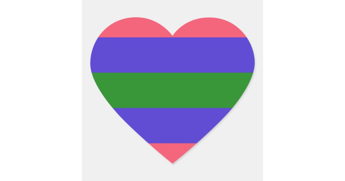 Trigender Pride Heart Sticker | Zazzle