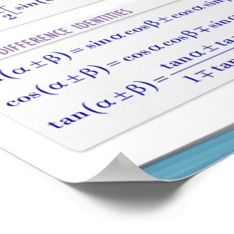 Trigonometric Laws and Identities Poster | Zazzle