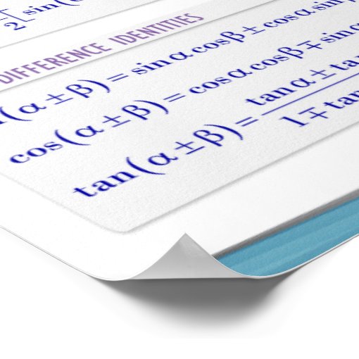 Trigonometric Laws and Identities Poster | Zazzle