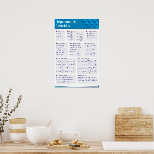 Trigonometric Laws and Identities Poster | Zazzle