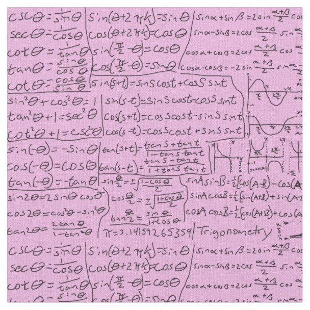 Trigonometry Cheat Sheet, green Fabric | Zazzle.com