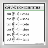 Trigonometry: Cofunction Identities Poster | Zazzle