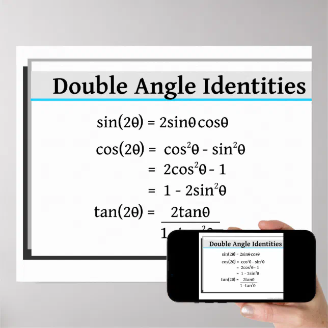 Trigonometry Poster: Double Angle Identities Poster | Zazzle
