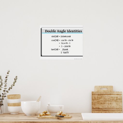 Trigonometry Poster: Double Angle Identities Poster | Zazzle