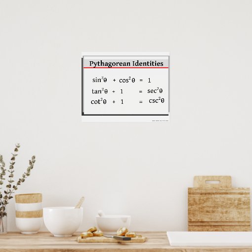Trigonometry Poster: Pythagorean Identities Poster | Zazzle
