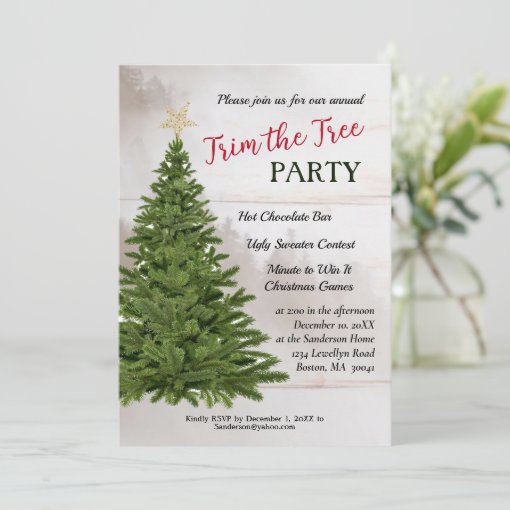 Trim the Tree Xmas Holiday Party | Zazzle
