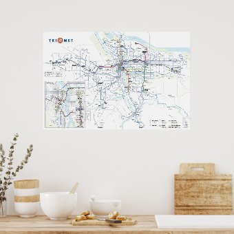 TriMet System Map with Inset Poster (Feb. 2024) | Zazzle