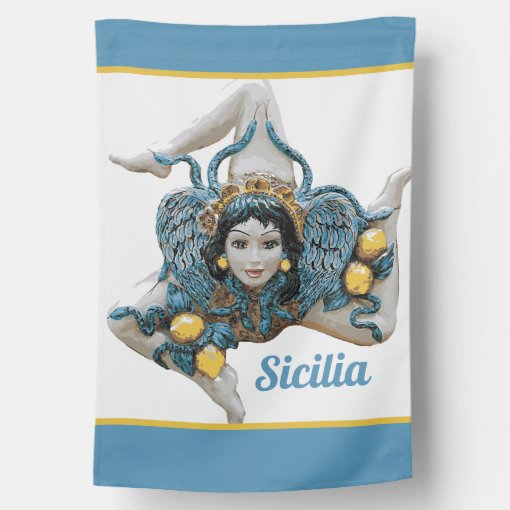 Trinacria of Sicily Three Legged symbol Sicilia House Flag | Zazzle