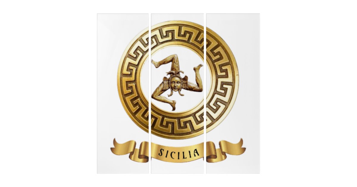Trinacria, symbol of Sicily, Triptych | Zazzle