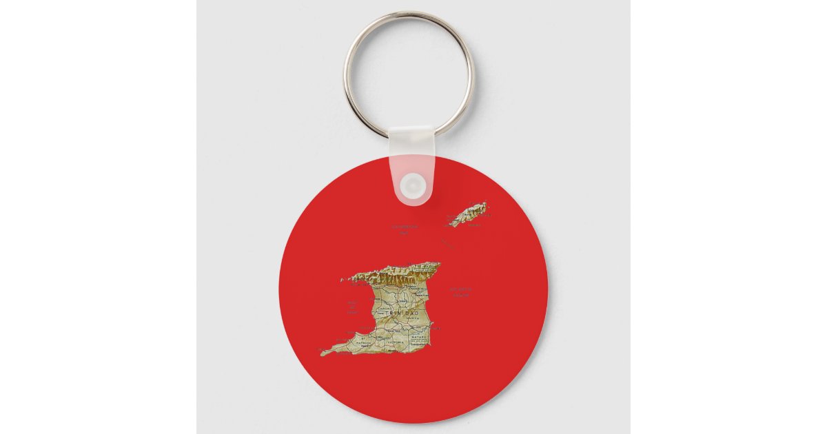 Trinidad and Tobago Map Keychain | Zazzle