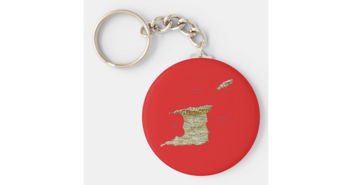 Trinidad and Tobago Map Keychain | Zazzle