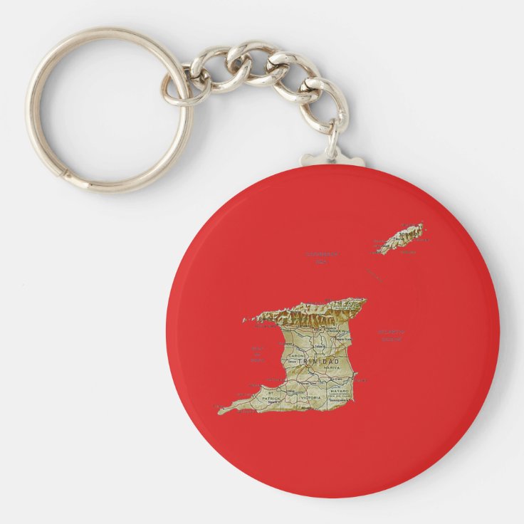 Trinidad and Tobago Map Keychain | Zazzle