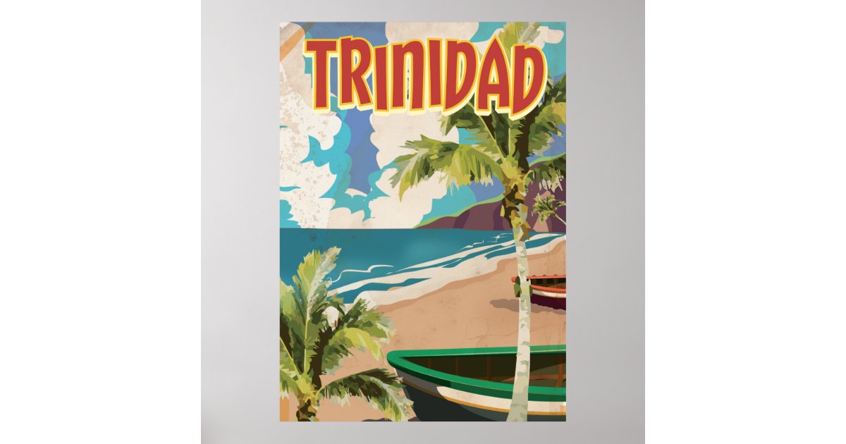 Trinidad cartoon travel poster | Zazzle