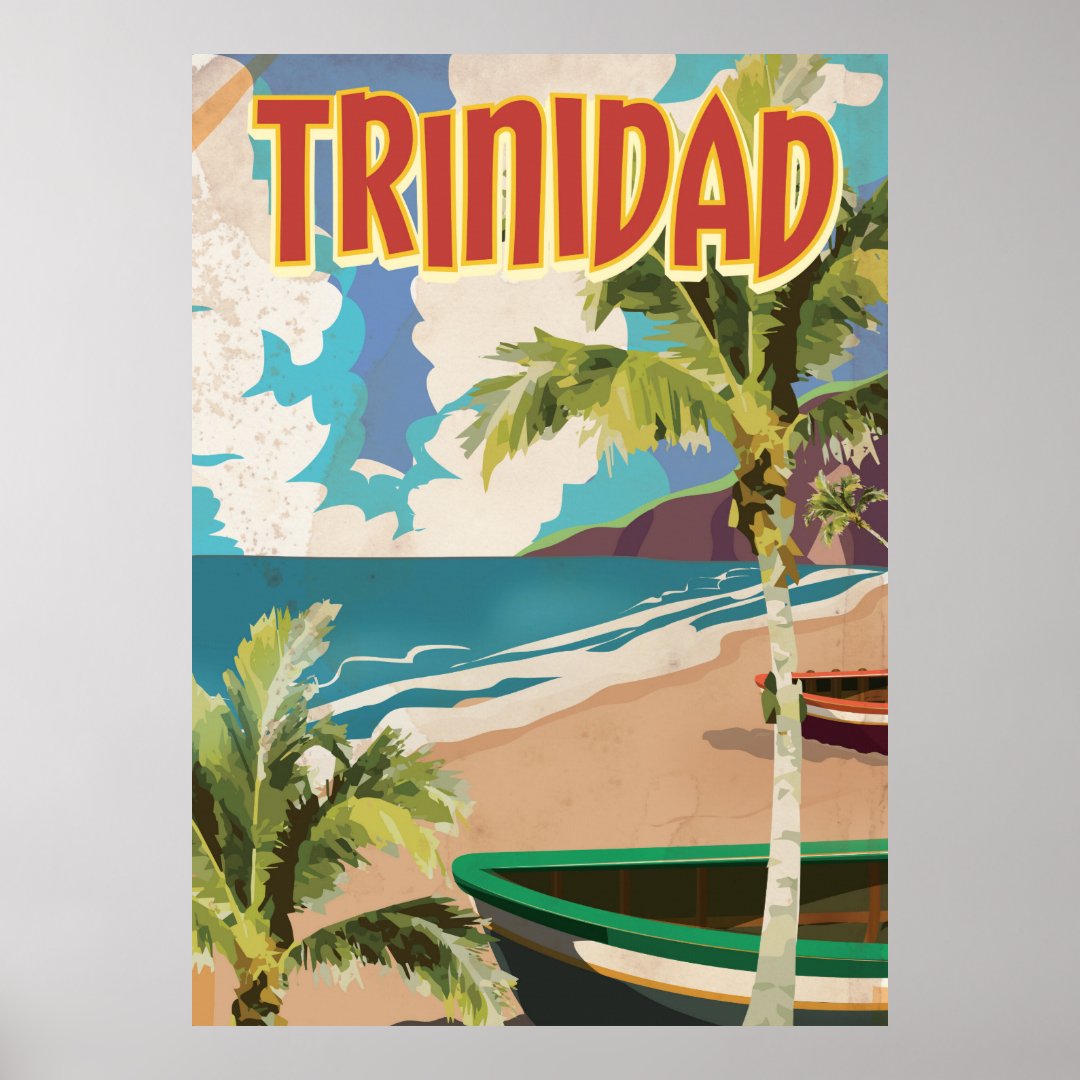 Trinidad cartoon travel poster | Zazzle