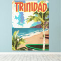 Trinidad cartoon travel poster canvas print | Zazzle