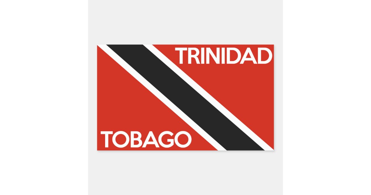 trinidad tobago country flag text name rectangular sticker | Zazzle
