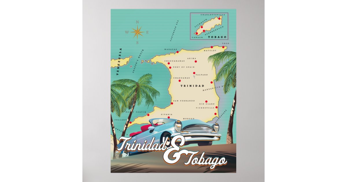 Trinidad & Tobago travel poster | Zazzle