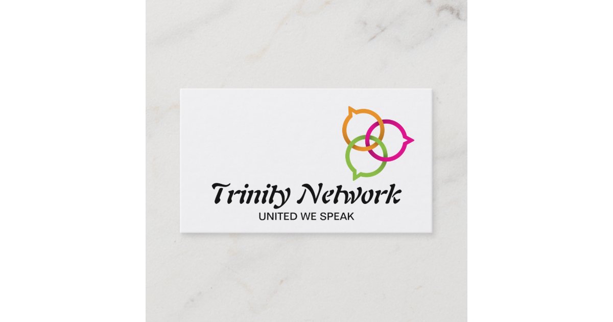 Trinity Speech Bubble Logo Business Card | Zazzle