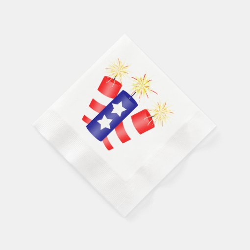 Trio of Firecrackers for the 4th of July Paper Napkins | Zazzle Trio of Firecrackers for the 4th of July Paper Napkins | Zazzle