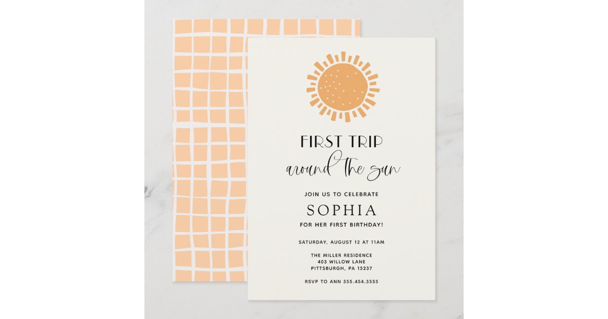 Trip Around the Sun Birthday Invitation | Zazzle