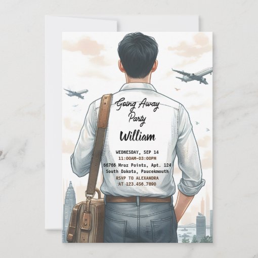 Trip Travel Farewell Goodbye Going Away Party Invitation | Zazzle