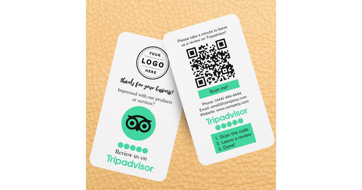 TripAdvisor Review Request Card with QR Code | Zazzle