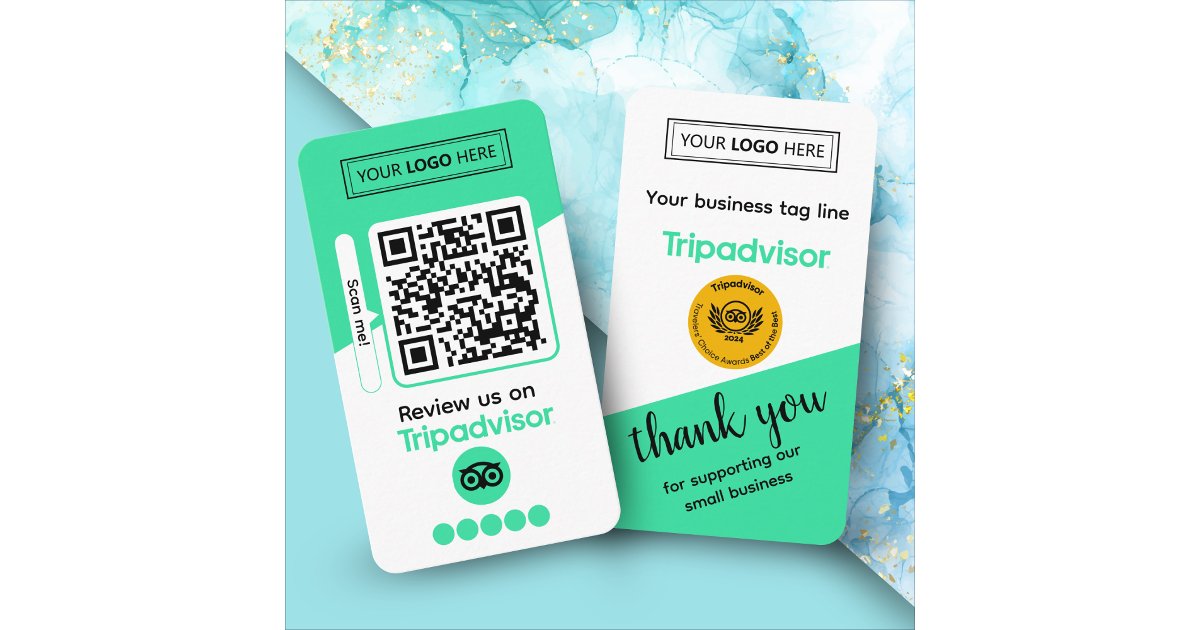 TripAdvisor Review Request with Logo and QR Code Calling Card | Zazzle