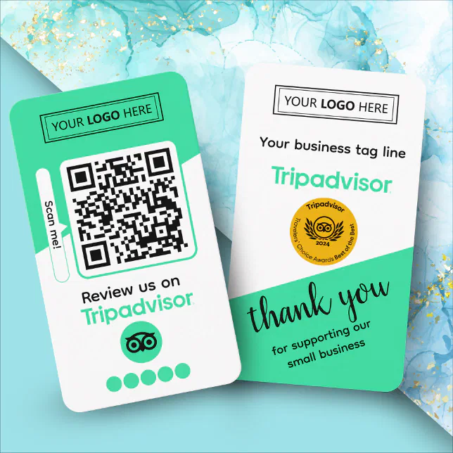 TripAdvisor Review Request with Logo and QR Code Calling Card | Zazzle