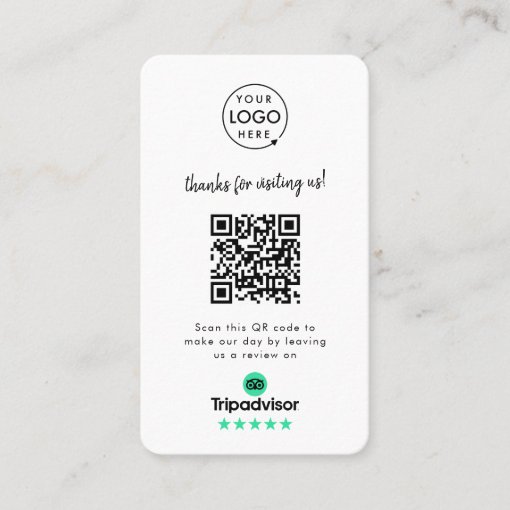 TripAdvisor Reviews | Business Review Link QR Code Business Card | Zazzle