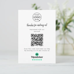 TripAdvisor Reviews | Business Review Link QR Code Enclosure Card | Zazzle