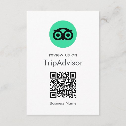 Tripadvisor Reviews | Business Review QR Code Enclosure Card | Zazzle