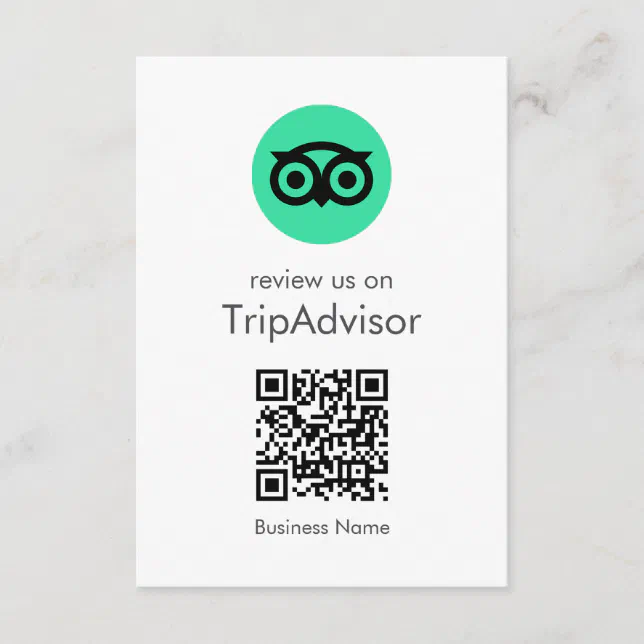 Tripadvisor Reviews | Business Review QR Code Enclosure Card | Zazzle