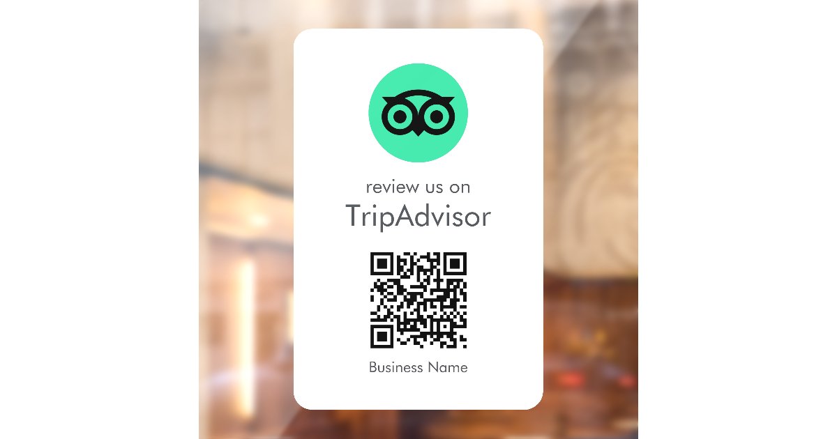 Tripadvisor Reviews | Business Review QR Code Window Cling | Zazzle