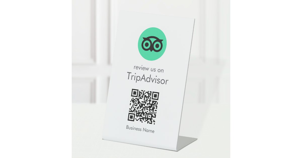 Tripadvisor Reviews Tabletop Sign | QR Code Review | Zazzle